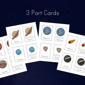 Solar System Poster & Montessori 3 Part Cards Printable PDF - Etsy