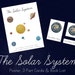 Solar System Poster & Montessori 3 Part Cards Printable PDF - Etsy