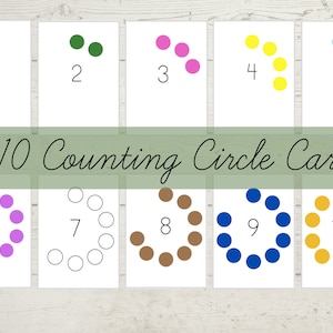 1-10 Counting Circle Cards PDF Printable - Etsy
