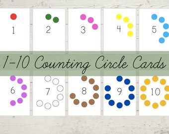 1-10 Counting Cards PDF Printable | Etsy