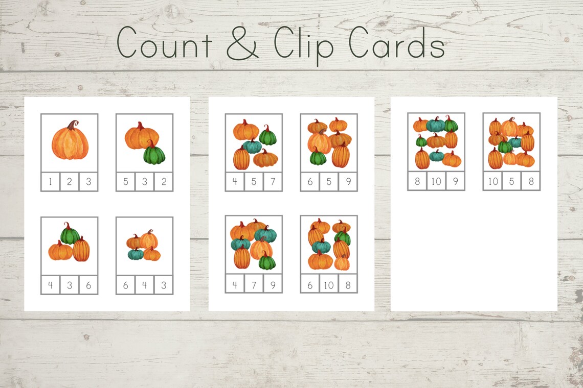 Pumpkin Unit Bundle: Life Cycle Anatomy Counting Cards - Etsy