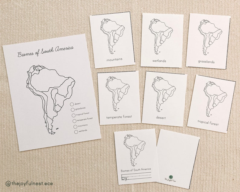 Biomes of South America | Montessori 3-part Cards | Biome Map, Booklets ...