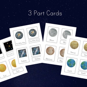Solar System Poster & Montessori 3 Part Cards Printable PDF - Etsy