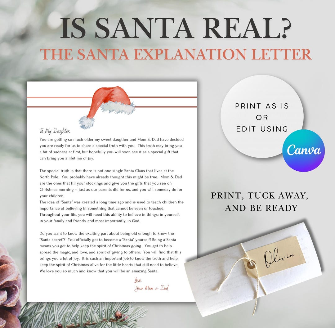 Is Santa Real | Santa Explanation Letter | Santa Letter | EDITABLE ...