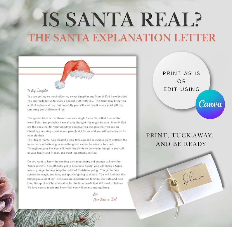 Is Santa Real | Santa Explanation Letter | Santa Letter | EDITABLE ...