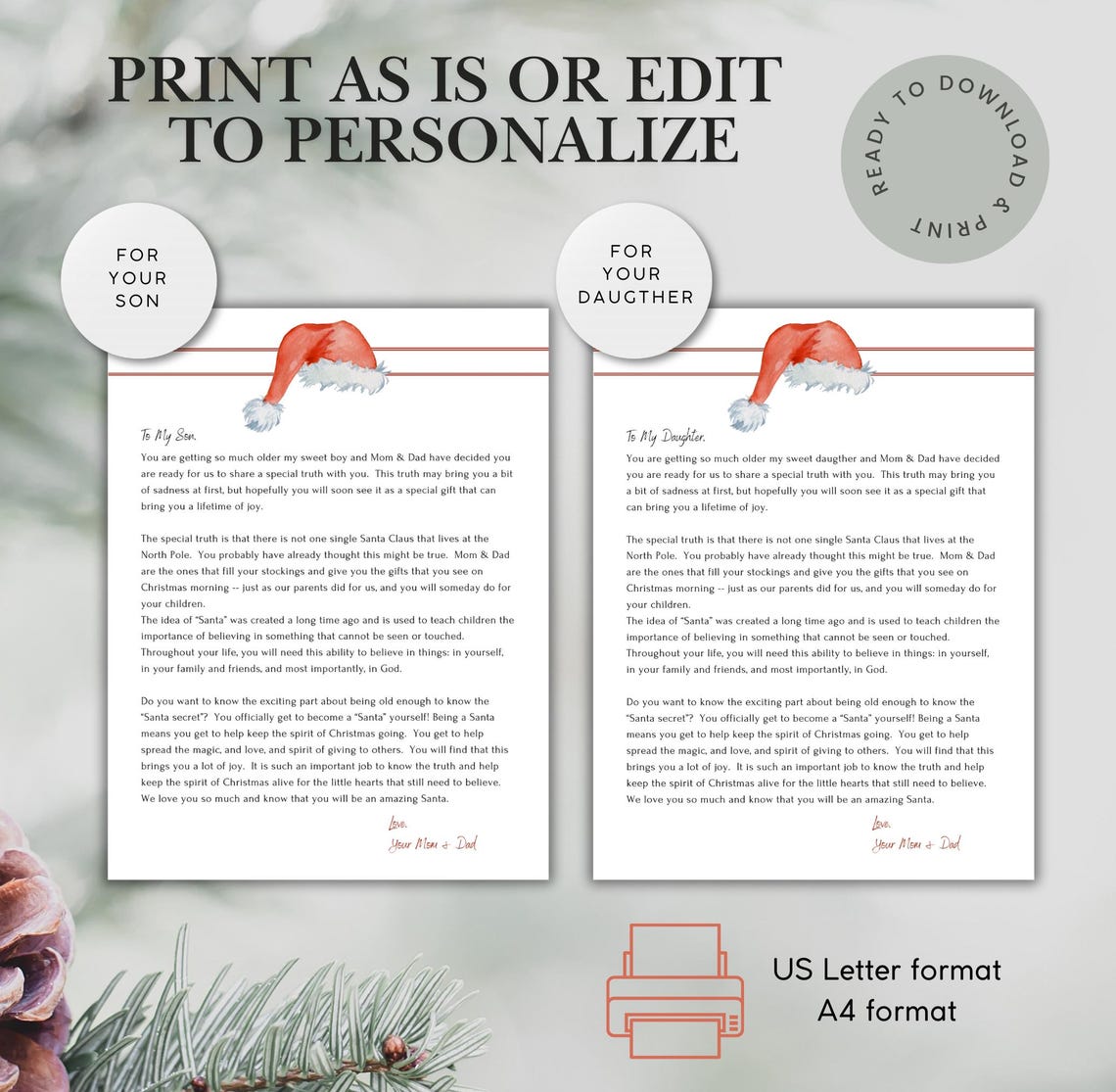 Is Santa Real | Santa Explanation Letter | Santa Letter | EDITABLE ...