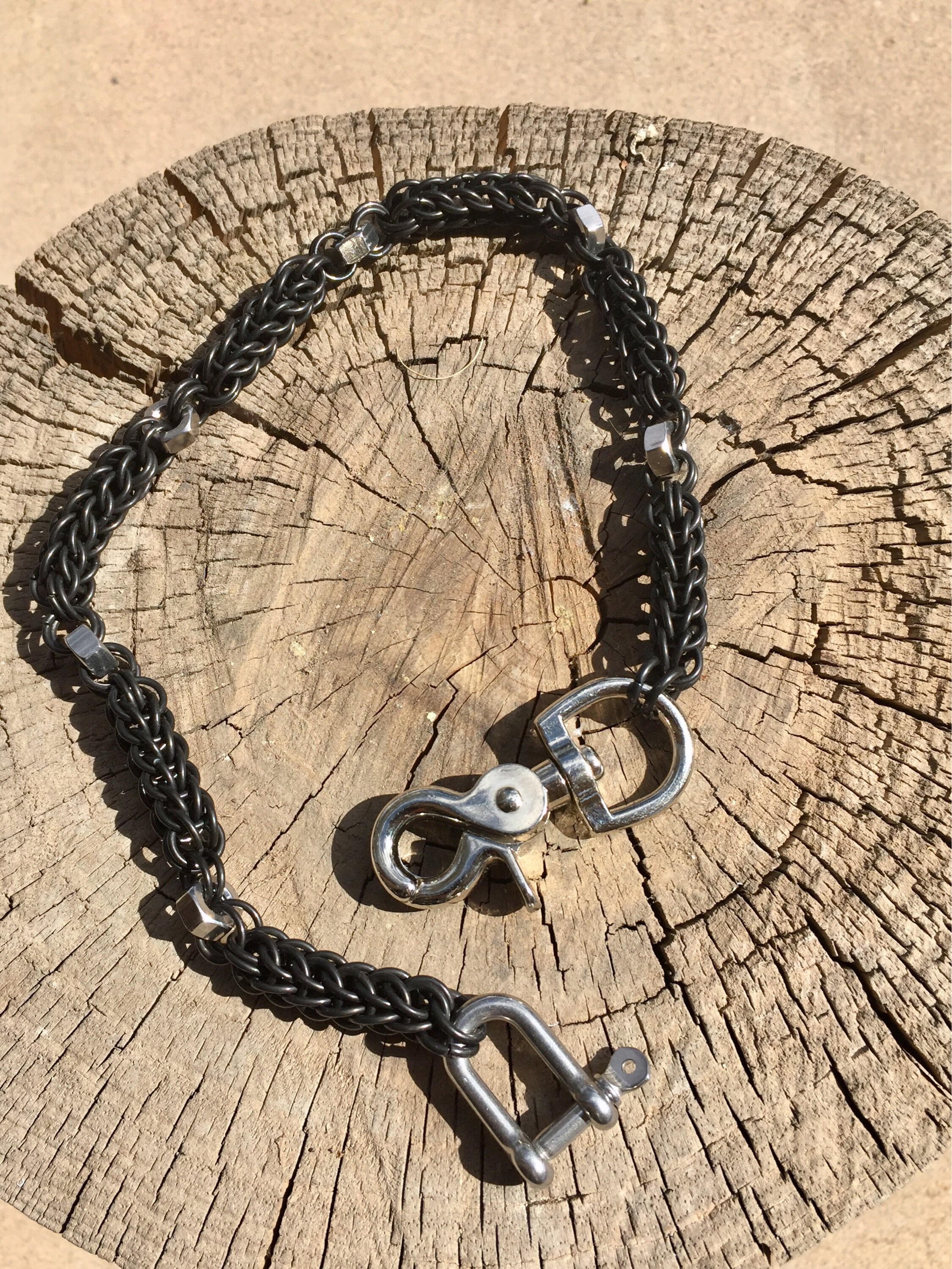 Chainmaille Wallet Chain Full Persian Hex Chain Black - Etsy