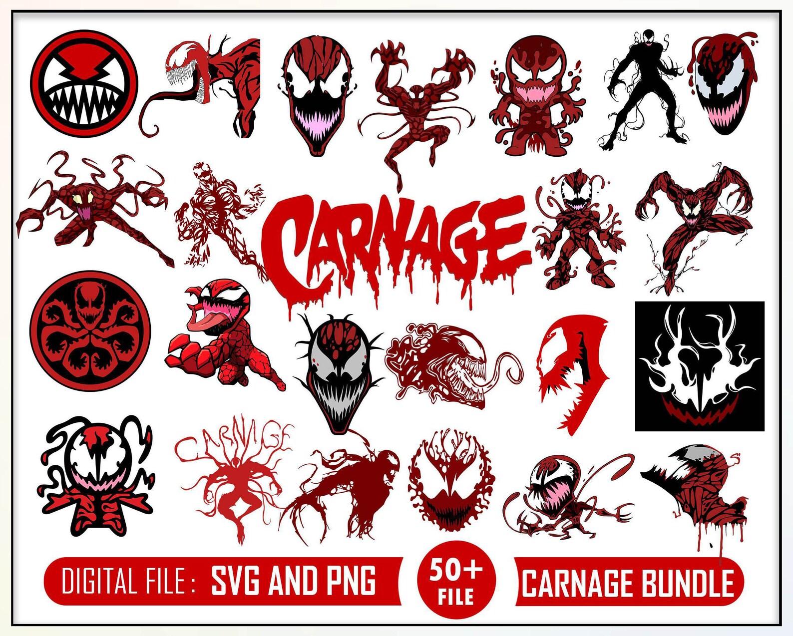 New Carnage Svg Carnage Head Cricut Symbiote Svg Cut Files - Etsy