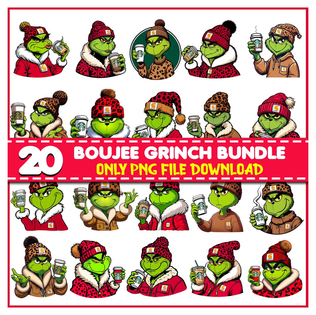 Red Boujee Grinch PNG Christmas Png Boujee Basic Grinch - Etsy