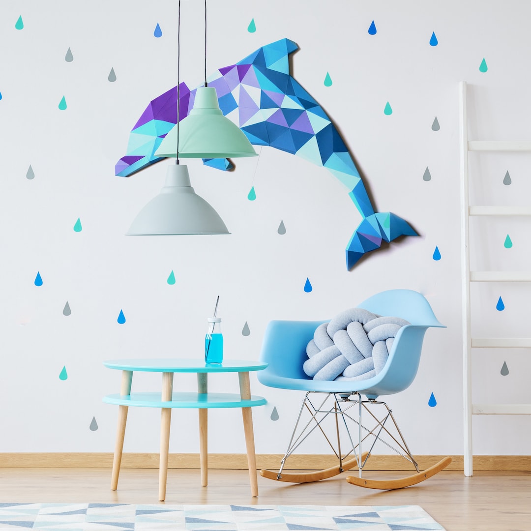 Dolphin Papercraft / 3D Wall Decoration / Paper Model / Paper Art ...