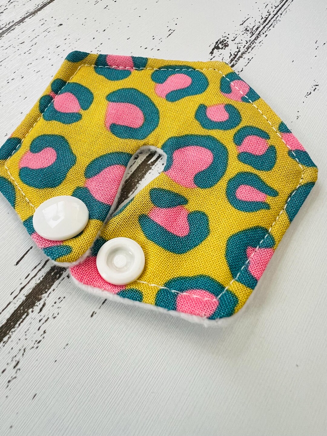 1 Single Feeding Tube, G-tube Pad “leopard, Yellow/pink” Mic-key ...