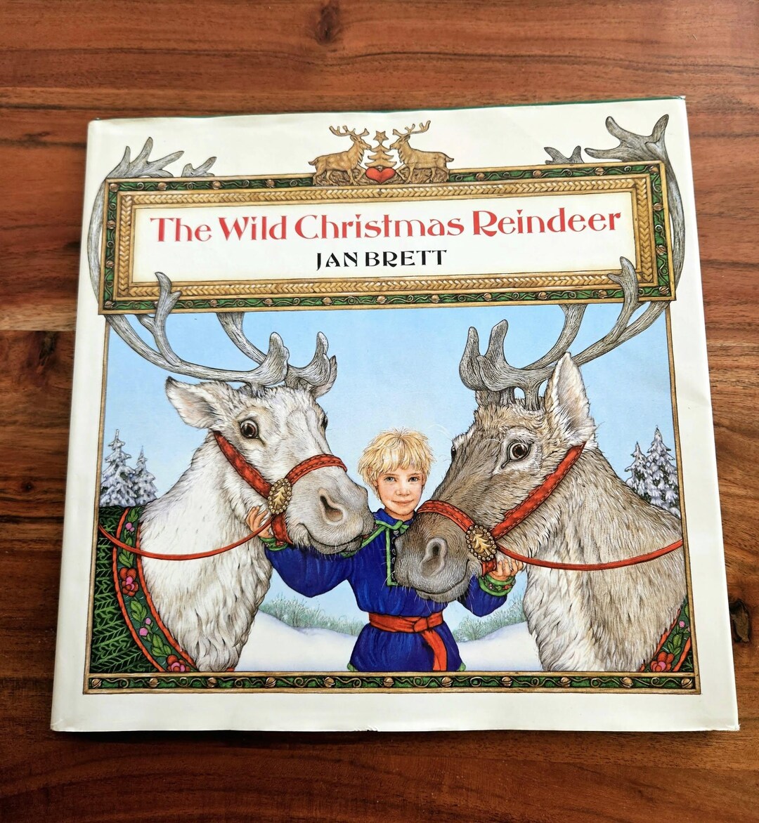 Wild Christmas Reindeer Book, Jan Brett, Scandinavian Illustrations - Etsy
