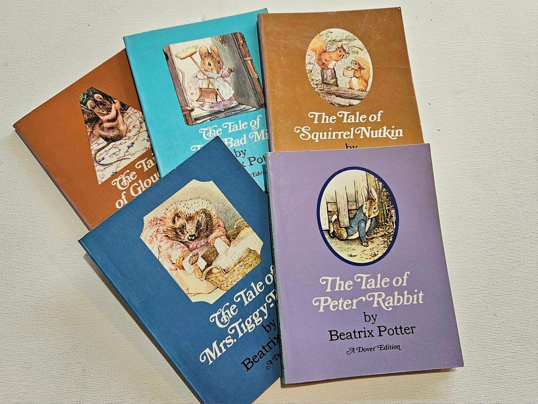 Beatrix Potter, 5 Book Set, Peter Rabbit, 1970s, Dover, Squirrel Nutkin ...