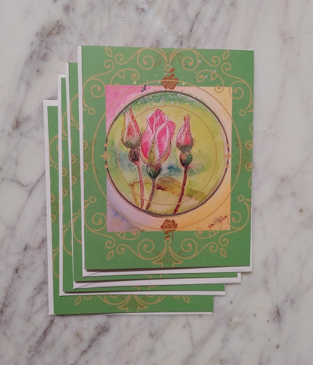 Rosebud, Note Cards - Etsy