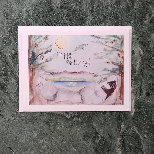 Happy Birthday Bear Card - Etsy