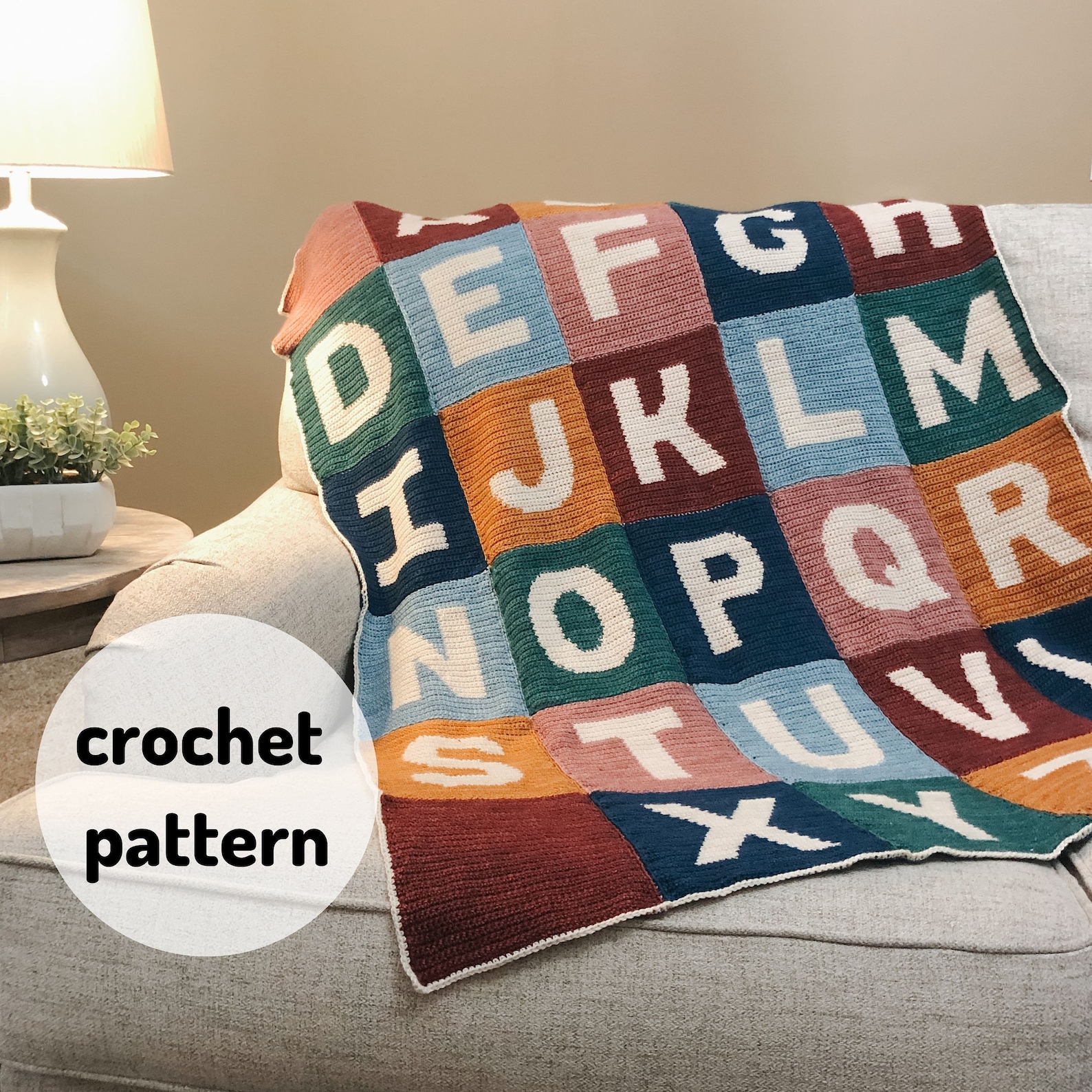 CROCHET ALPHABET PATTERNS // Alphabet Blanket Individual - Etsy