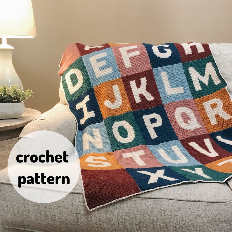CROCHET ALPHABET PATTERNS // Alphabet Blanket Individual - Etsy