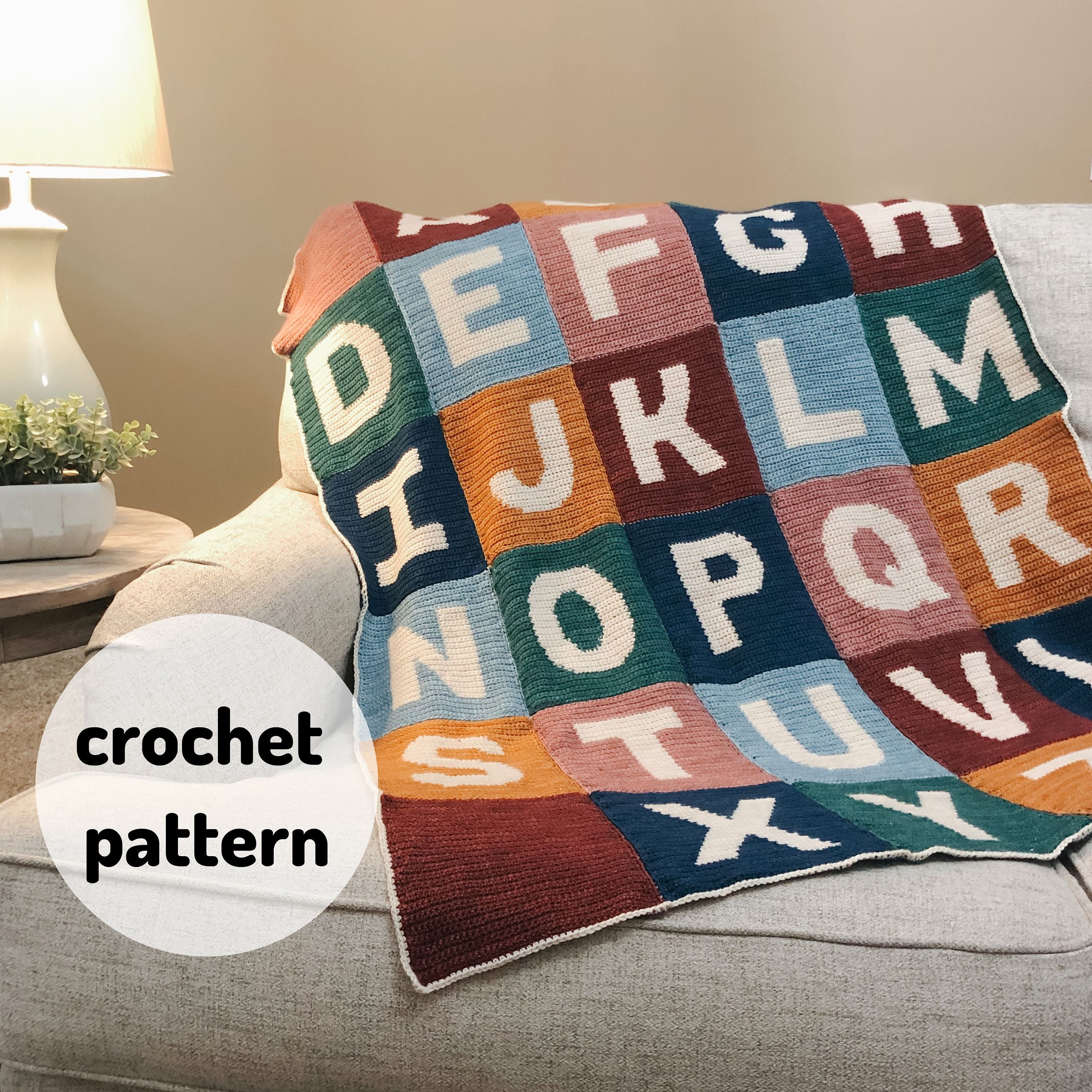 CROCHET ALPHABET PATTERNS // Alphabet Blanket Individual - Etsy