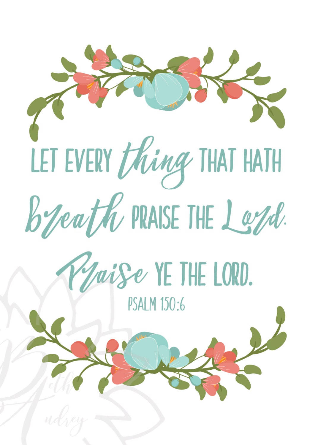 Psalm 150:6 Verse Wall Art / Printable / KJV / Wall Decor / Bible Verse ...