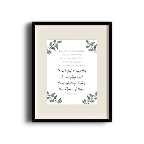 Isaiah 9:6 Scripture Wall Art / Printable / KJV / Wall Decor / | Etsy