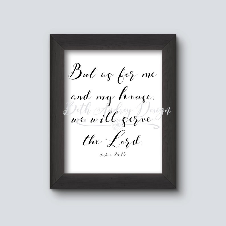 Joshua 24:15 Scripture Wall Art / Printable / KJV / Wall Decor / Bible ...