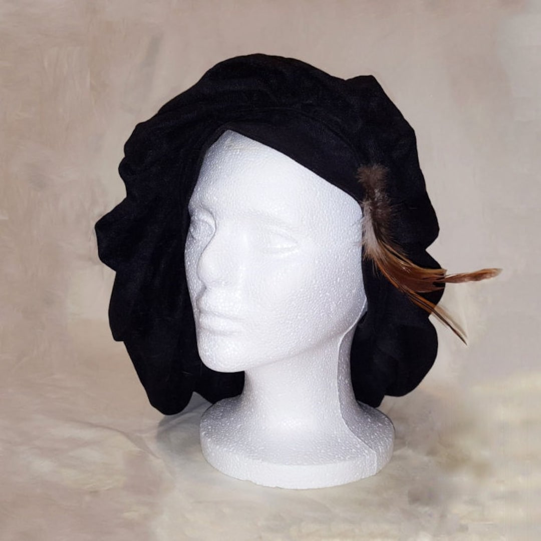 Renaissance-style Toque (muffin Hat), Alova Suede With/out Feather ...