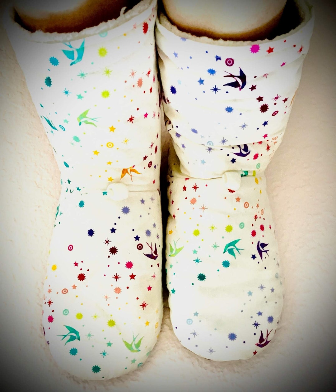 Winter Slipper Boots - Adult Sizes - Super Soft Linen,fleece Lining ...