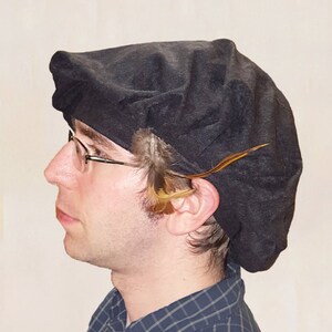 Renaissance-style Toque (muffin Hat), Alova Suede With/out Feather ...