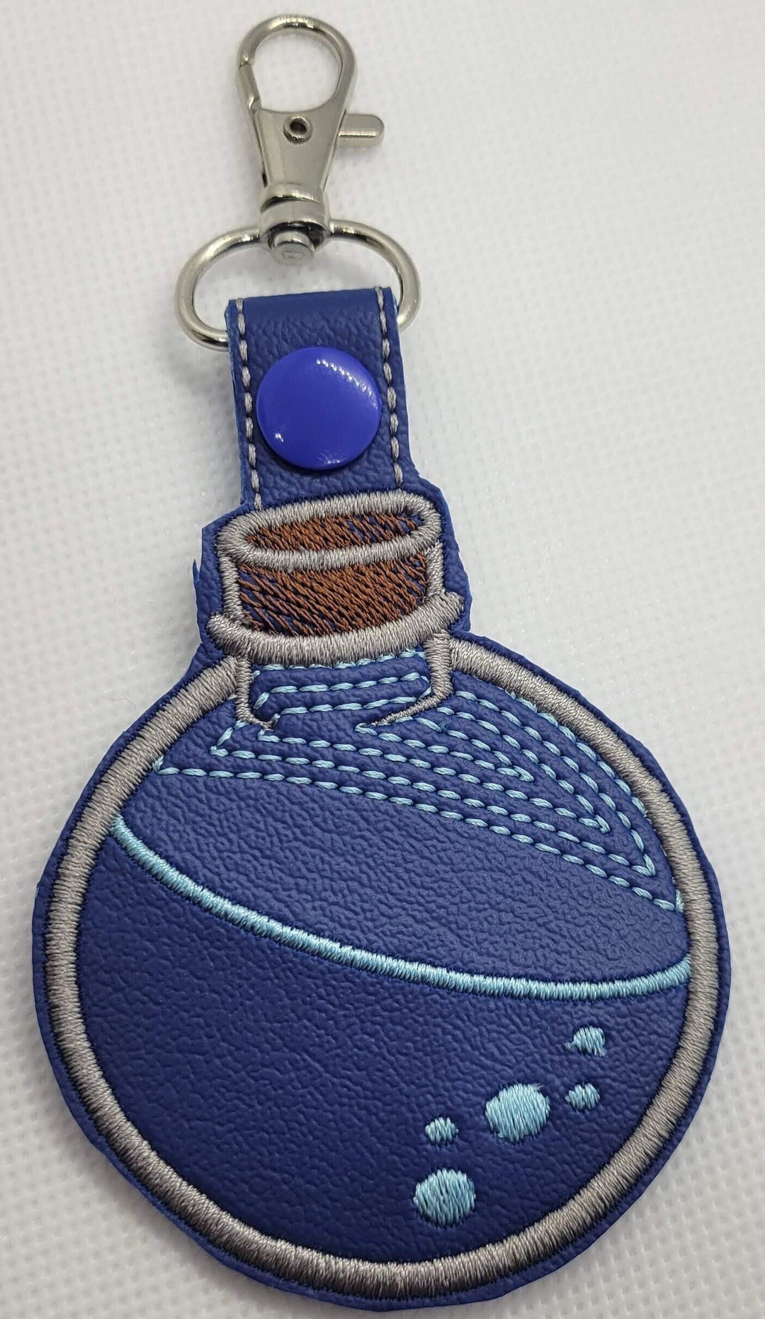 Embroidered Potion Bottle Keychain: RPG Gift, Zipper Pull, Bag Charm - Etsy