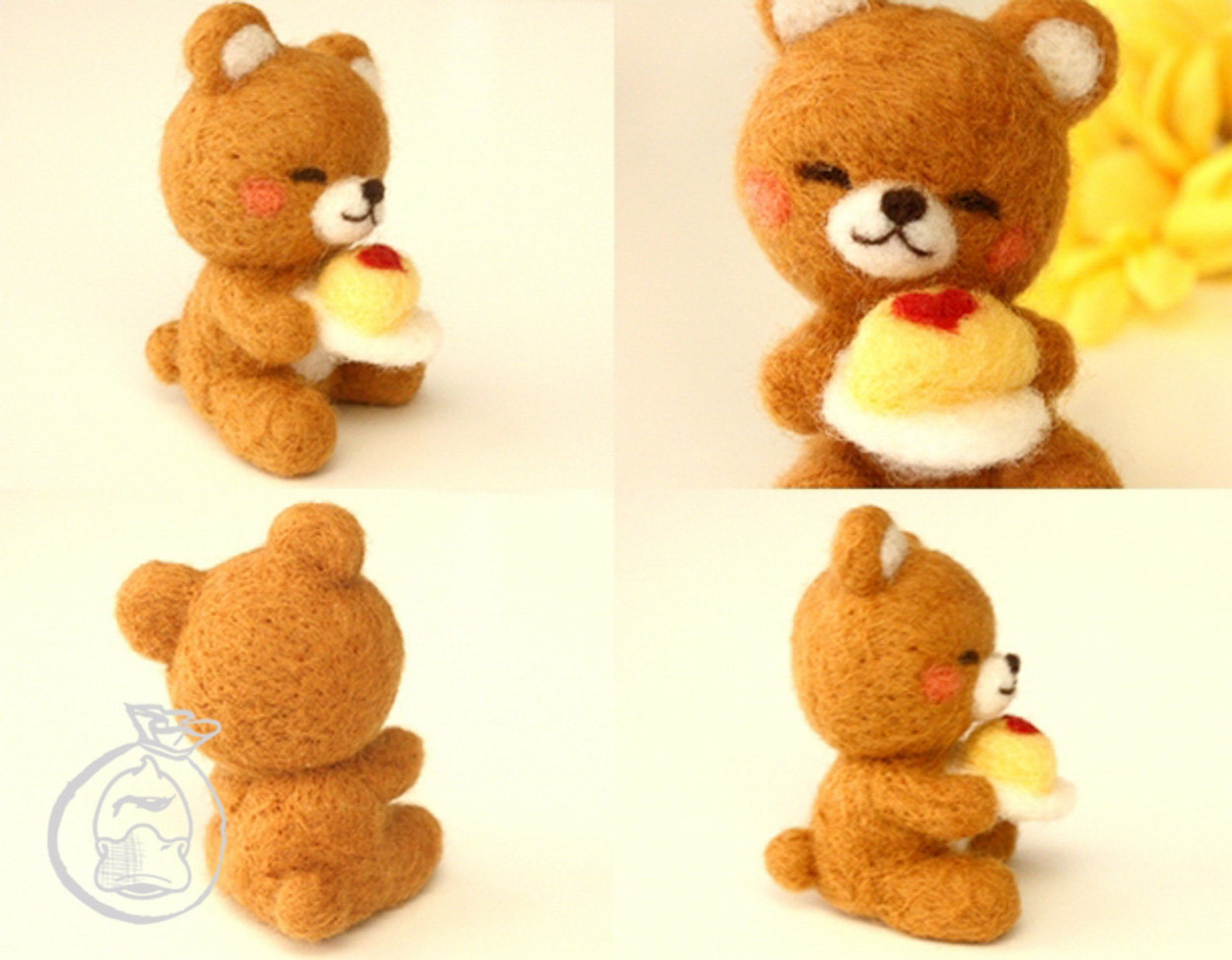 Bear Needlepoint Kits, DIY Needle Felt, Felting Kit, Felted Animals ...