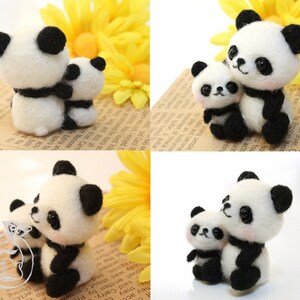 Panda With a Baby Easy Wool Needle Felting Kit Includes - Etsy