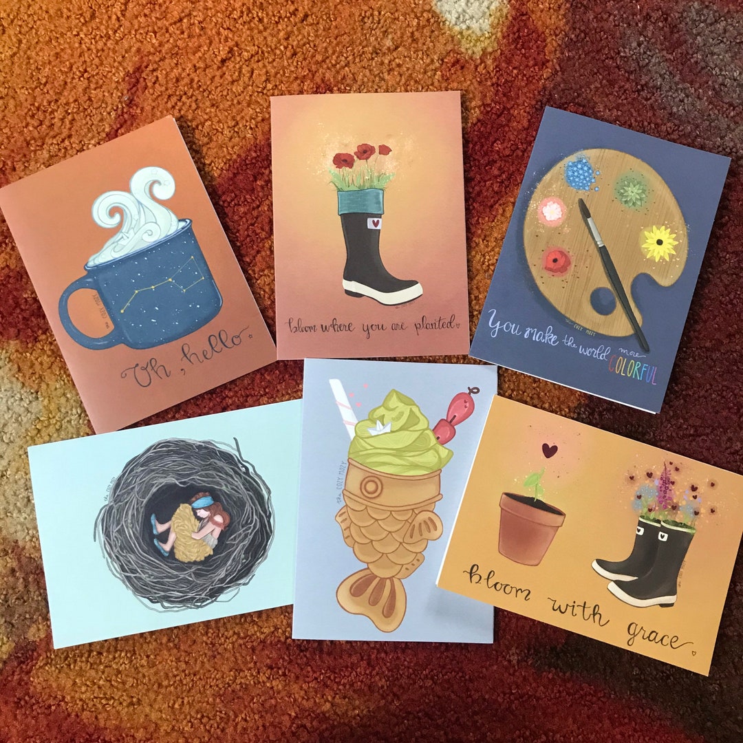 Greeting Card Variety Pack Includes 6 Cards Blank Inside - Etsy
