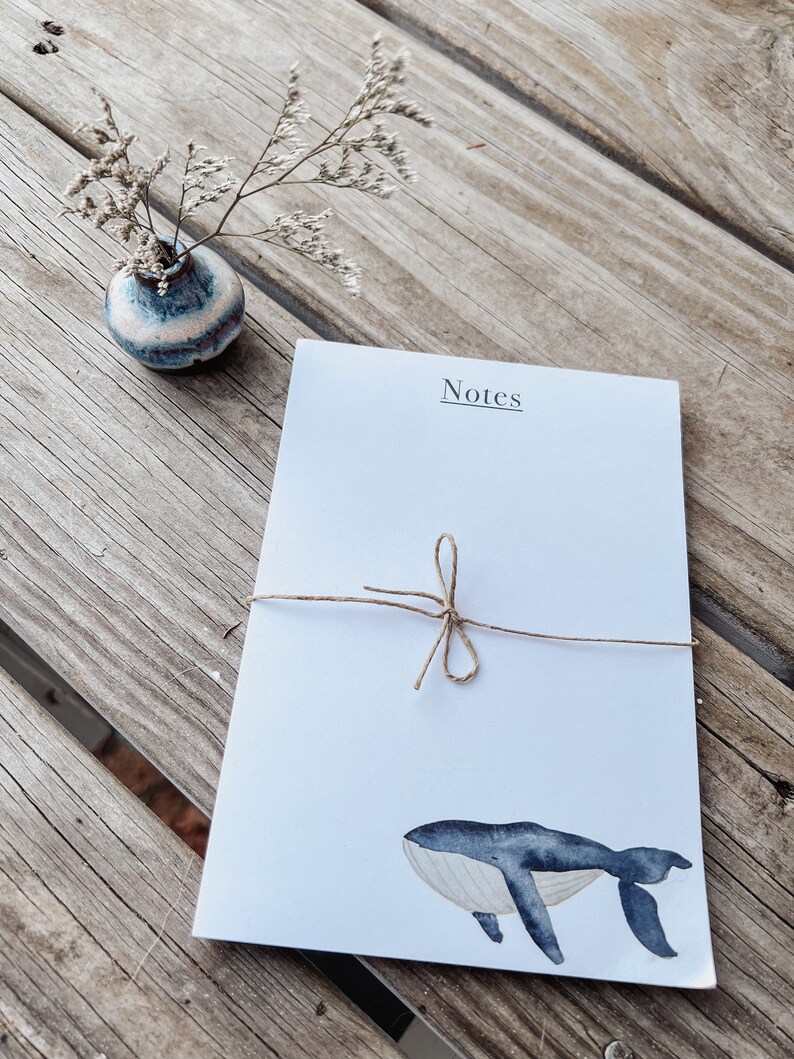 Whale Notepad Stationary - Etsy