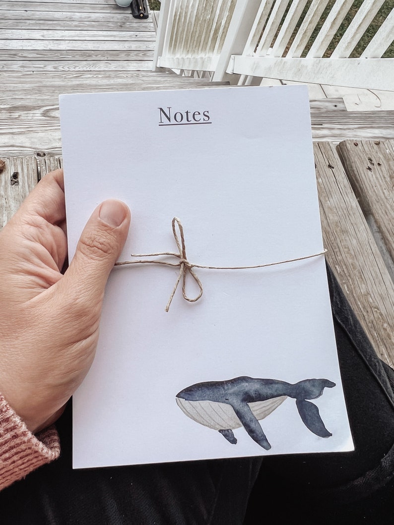 Whale Notepad Stationary - Etsy