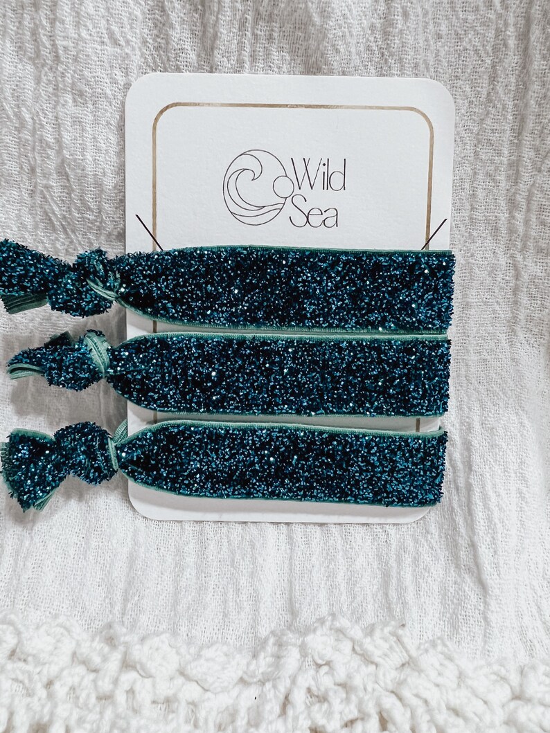 Beachy Elastic Hair Ties: Mermaid & Sparkle Accessories - Etsy