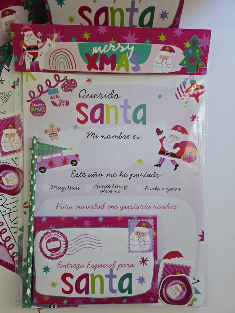 Kids Santa Letter Writing Kit – Christmas Activity Set, Advent Calendar ...