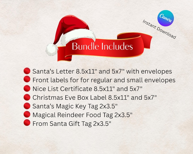 Christmas Eve Magic Bundle | Letter From Santa, Nice List (instant ...