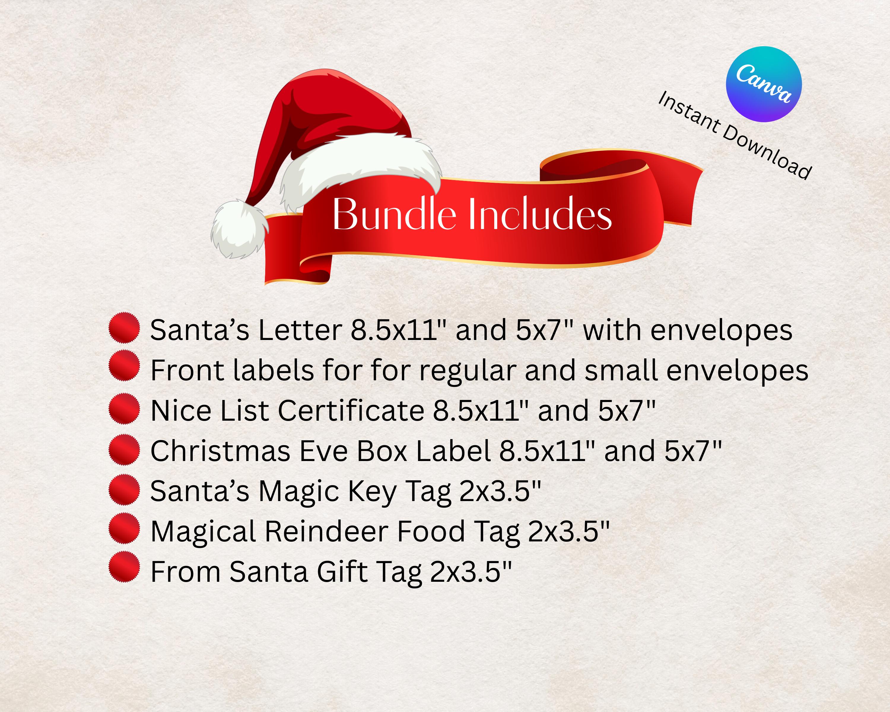 Christmas Eve Magic Bundle | Letter From Santa, Nice List (instant ...
