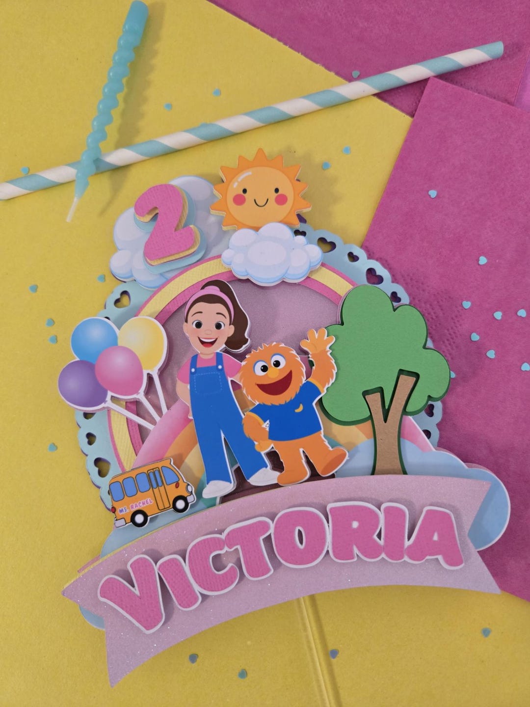 Ms. Rachel Birthday Cake Topper: Handmade Learning Party Decoration - Etsy