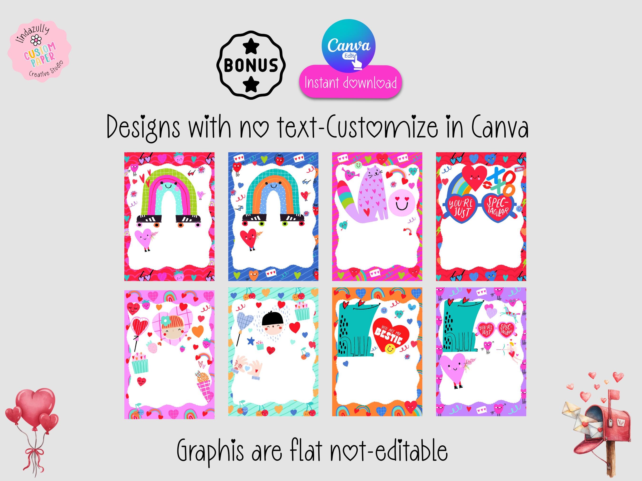 Valentine Cards Printable Bundle | Classroom Valentines| Non-editable ...