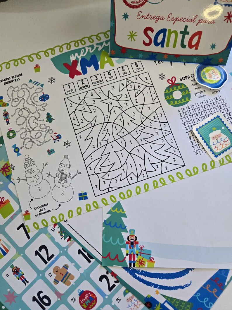 Kids Santa Letter Writing Kit – Christmas Activity Set, Advent Calendar ...
