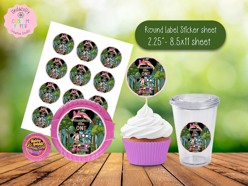 Pink Mouse Safari Party Labels | Customizable Pink Mouse Printable ...