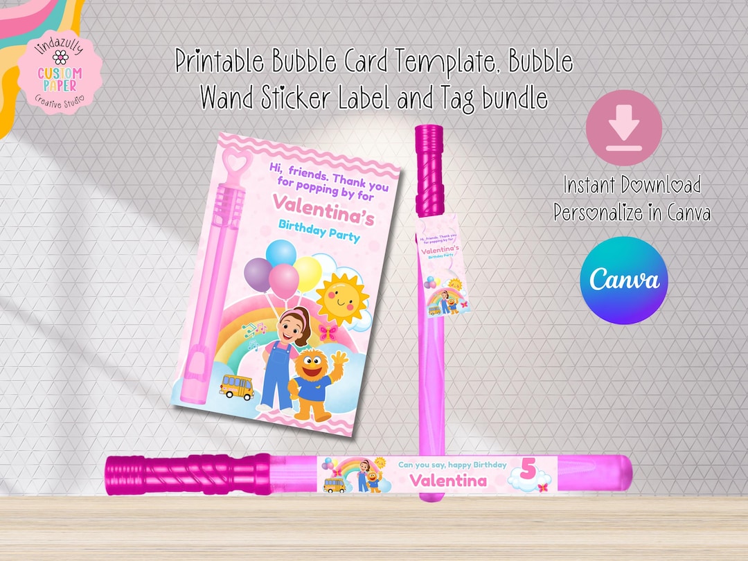 MS Rachel Bubble Wand Labels, Canva Editable (digital Download) - Etsy ...