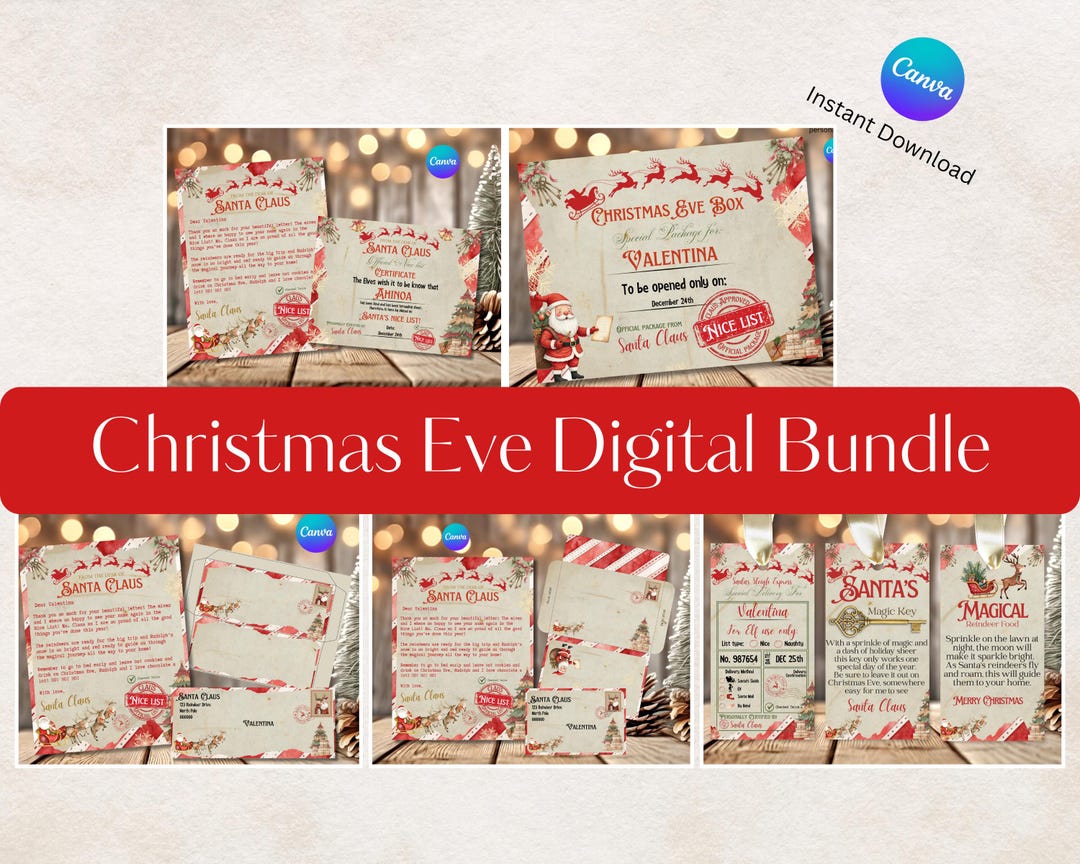 Christmas Eve Magic Bundle | Letter From Santa, Nice List (instant ...