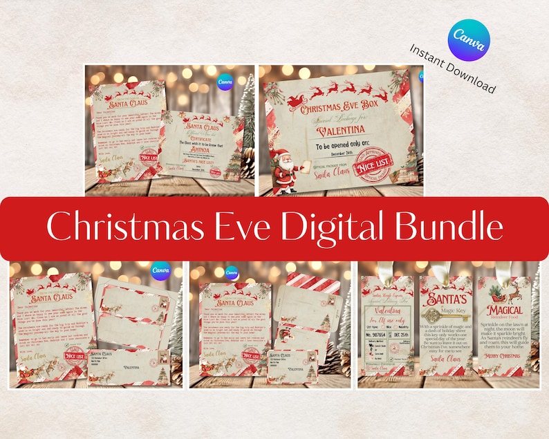 Christmas Eve Magic Bundle | Letter From Santa, Nice List (instant ...