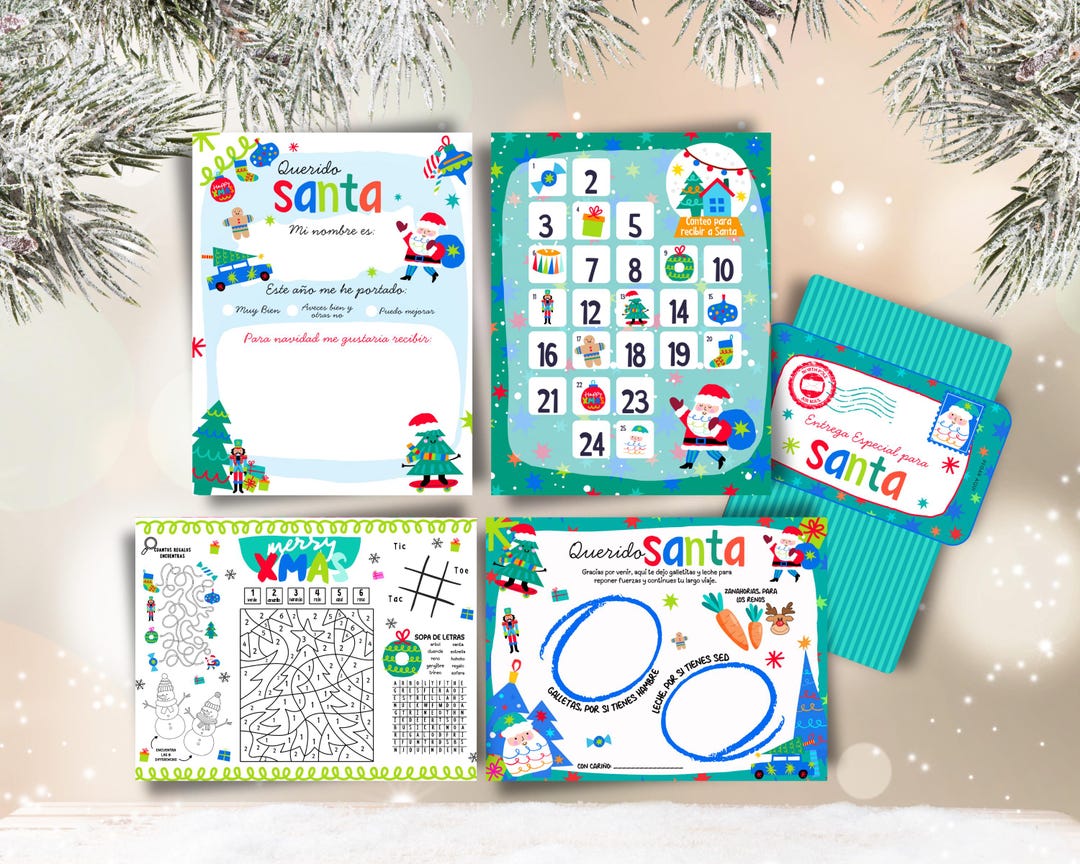 Kids Santa Letter Writing Kit – Christmas Activity Set, Advent Calendar ...