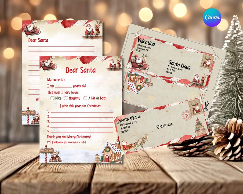 Editable Dear Santa Letter Kit | Christmas Treat Placemat (instant ...