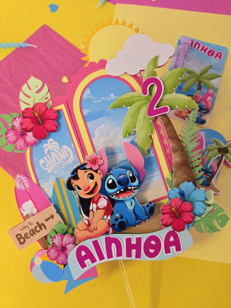 Personalized Hawaiian Birthday Party Decoration| Hawaiian Cake Topper ...