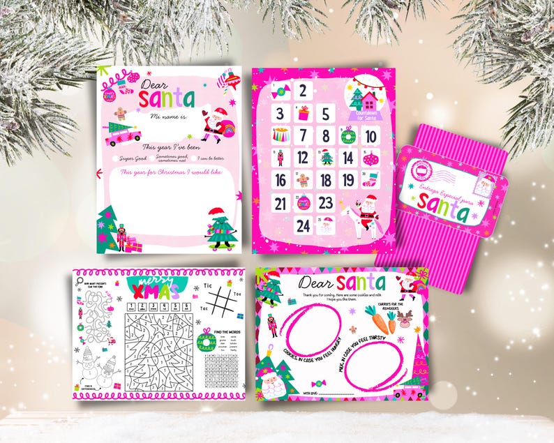 Kids Santa Letter Writing Kit – Christmas Activity Set, Advent Calendar ...