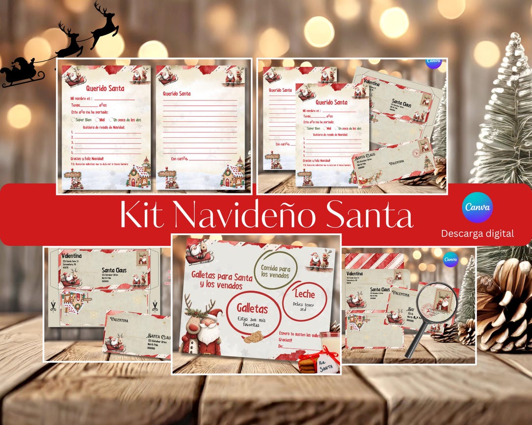 Editable Spanish Dear Santa Letter Kit (instant Download) - Etsy